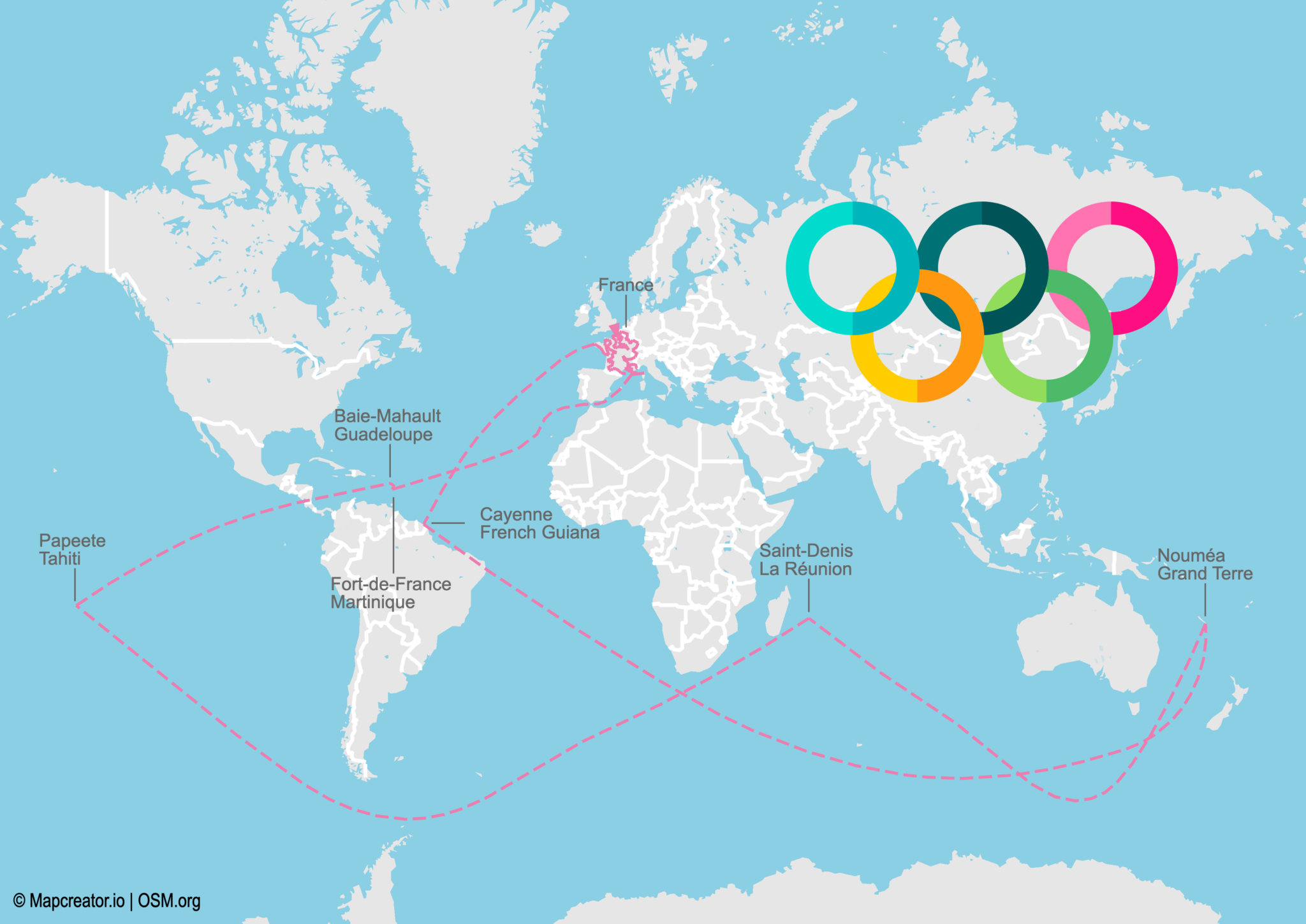 Olympic Torch Relay Route 2024 - Ready to use maps - Mapcreator