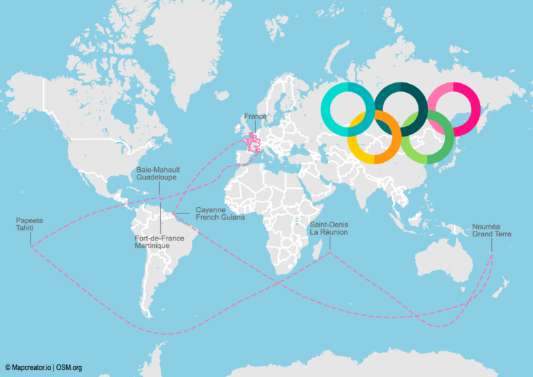 Olympic Torch Relay Route 2024 - Ready to use maps - Mapcreator