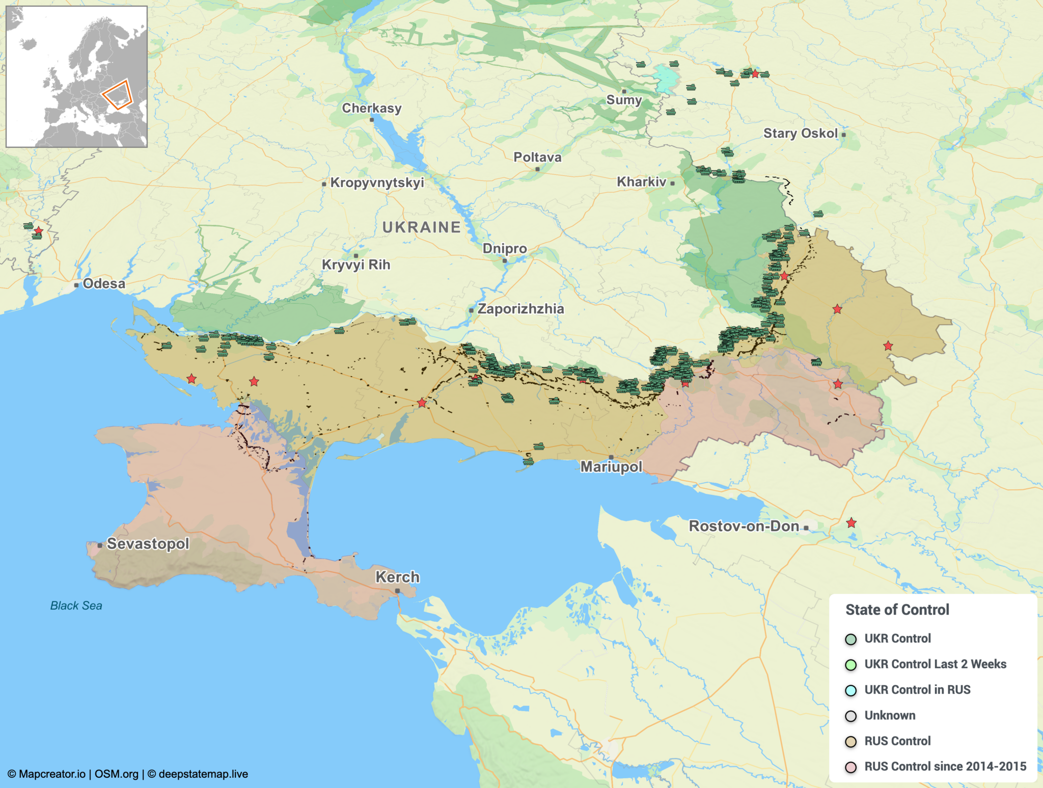 Visualize the Russo Ukrainian War with Mapcreator's live data layer ...